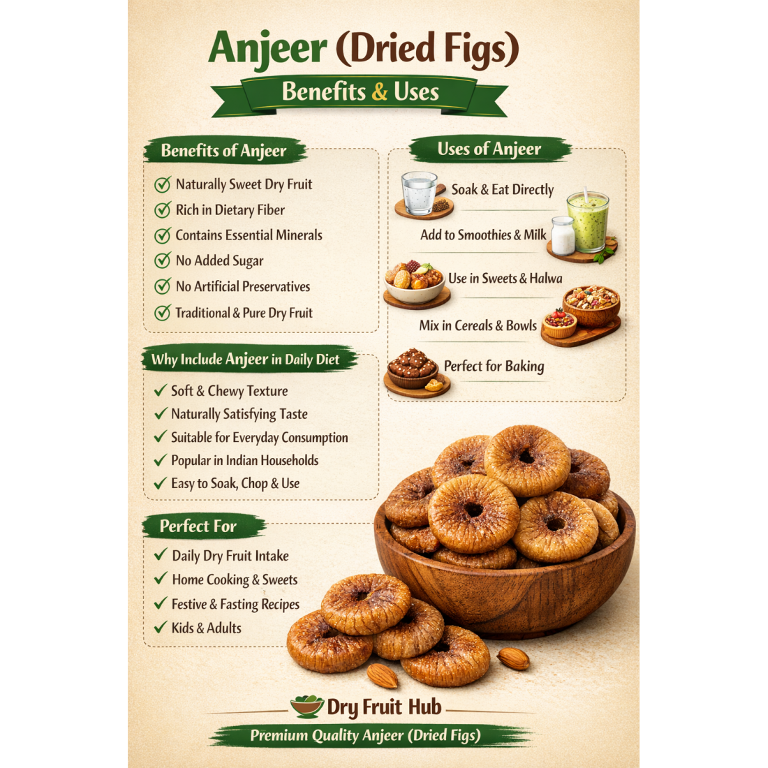 Anjeer 500g Medium Grade | Premium Dried Figs Online