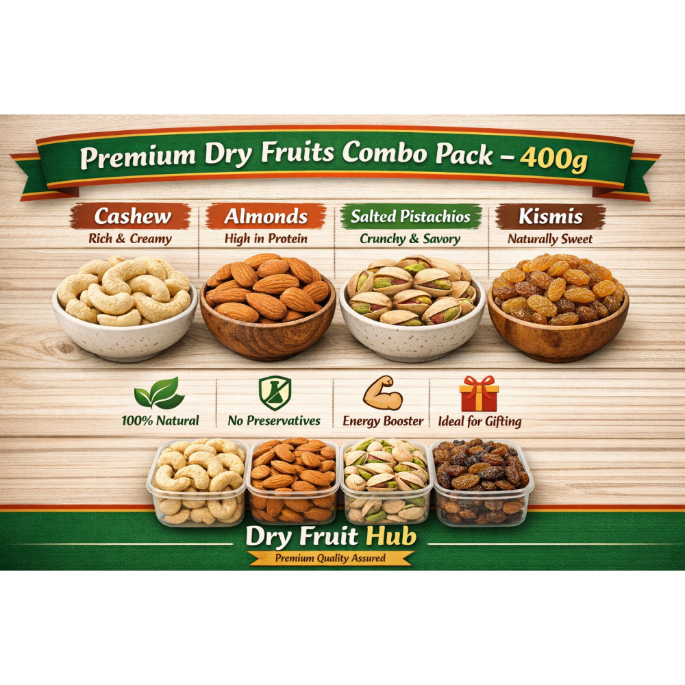 Dry Fruits Combo Pack 400g | Cashew Almonds Pista Kismis ...